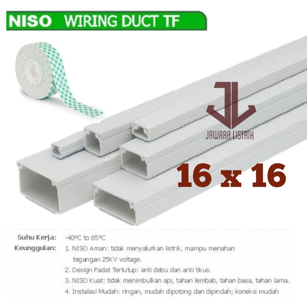 Jual KABEL DUCT DUCTING TF 16 X 16 MM TC PROTECTOR NISO TRAY + DOUBLE ...