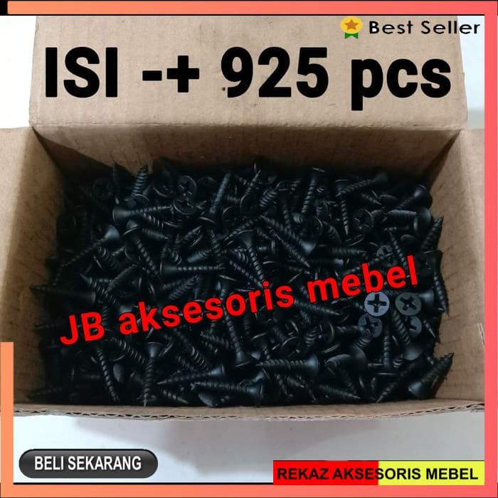 Jual SKRUP GYPSUM DRYWALL 6 X 3/4" ISI 925pcs / SEKRUP BAJA HITAM 2 cm ...