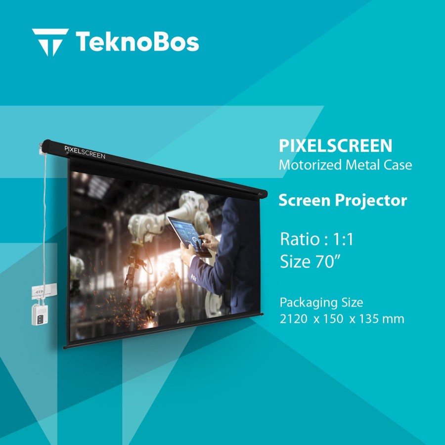 Jual PIXELSCREEN Screen Projector Motorized 70 inch | Shopee Indonesia