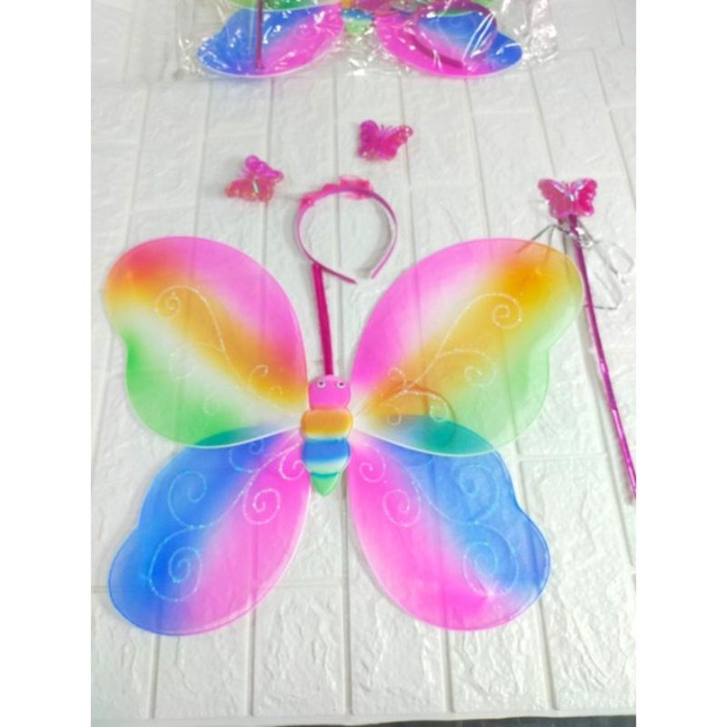 Jual Sayap peri satu set pelangi/sayap kupu rainbow | Shopee Indonesia