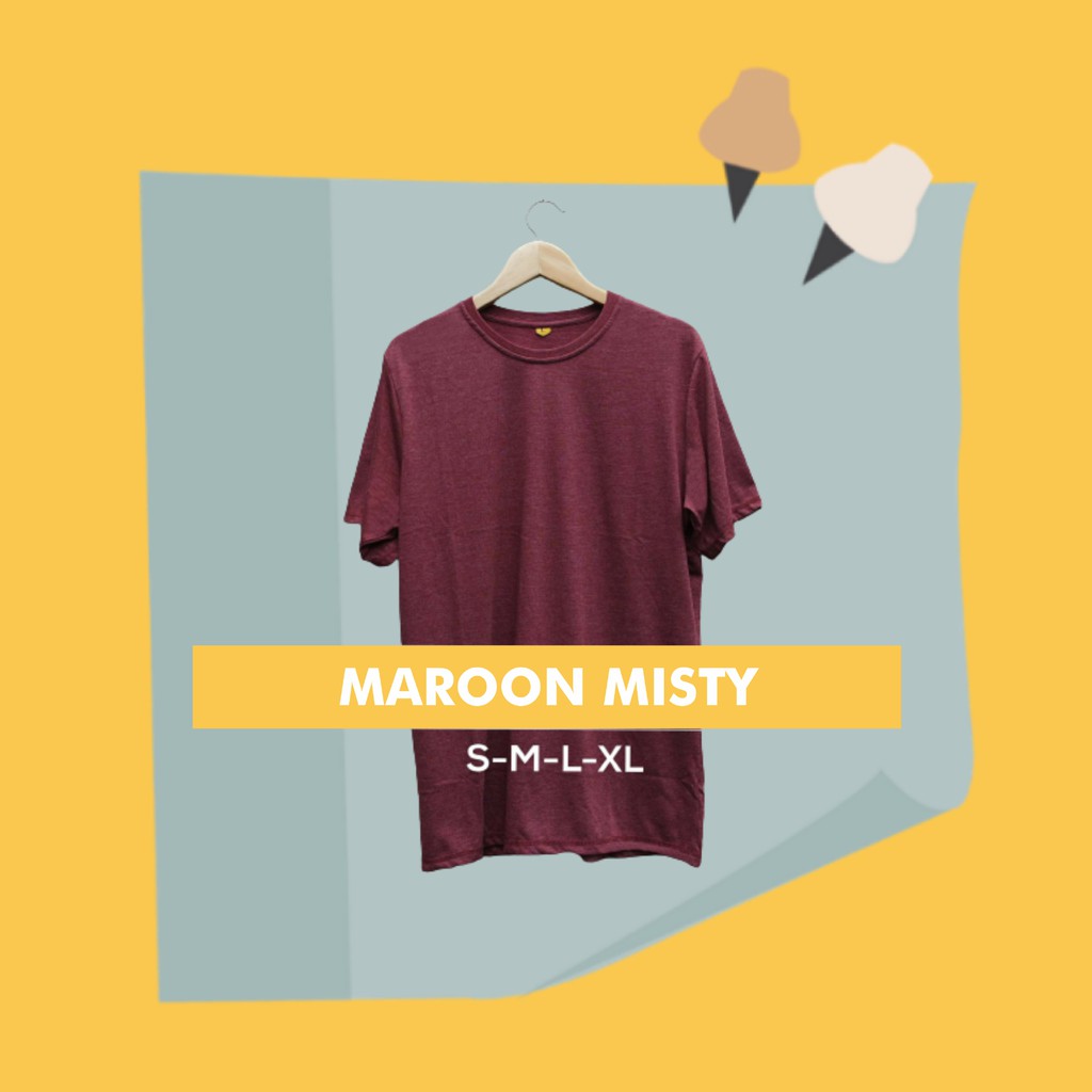 Jual TSHIRT | KAOS POLOS PRIA WANITA (UNISEX) | COTTON COMBED 30s PREMIUM | WARNA MAROON MISTY ...