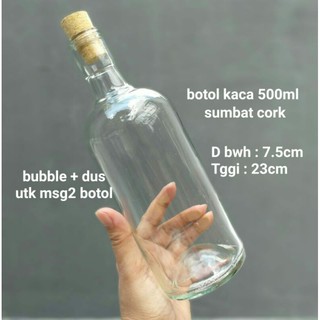 botol kaca 700ml 500ml sumbat cork botol tebel | Shopee Indonesia