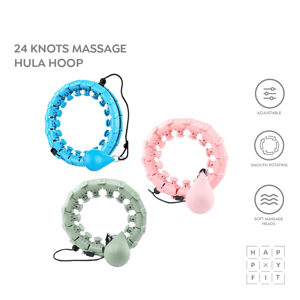 Jual HAPPYFIT - 24 Knots Massage Hula Hoop / Smart Hula Hoop Ring ...