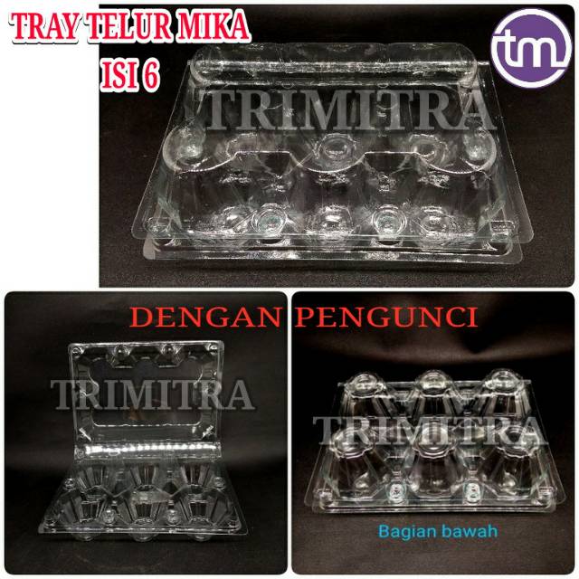 Jual KOTAK 6P PLASTIK MIKA EGG TRAY TELUR TELOR KANCING PENGUNCI ISI 6 ...