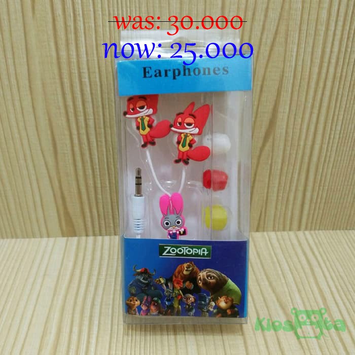 Jual earphone zootopia judy hopps dan nick wilde | Shopee Indonesia