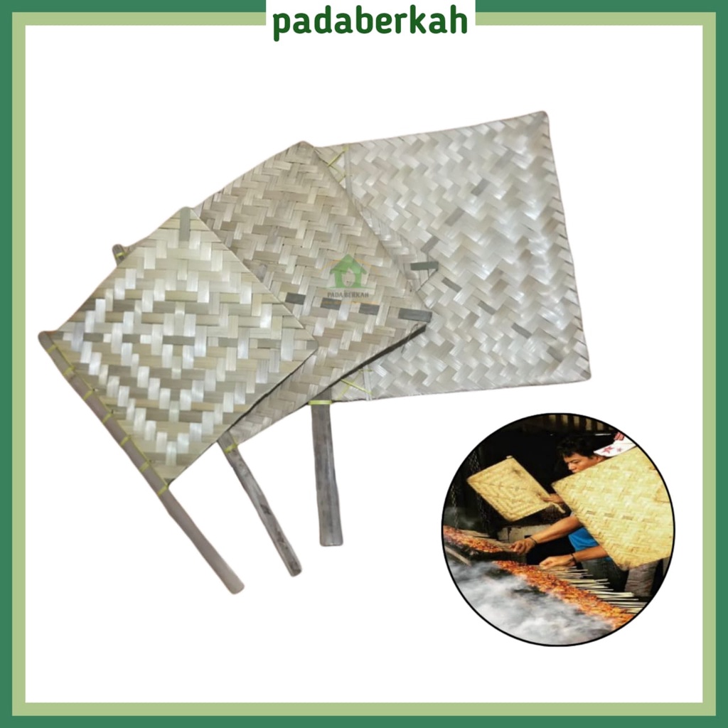 Jual Kipas Anyaman Bambu/ Kipas Tangan Anyam Bambu/ Kipas Sate/ Kipas ...