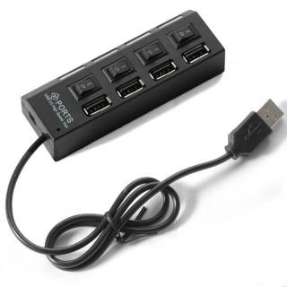 Usb hub 4port on off / usb hub saklar 4 port original / kabel usb ...