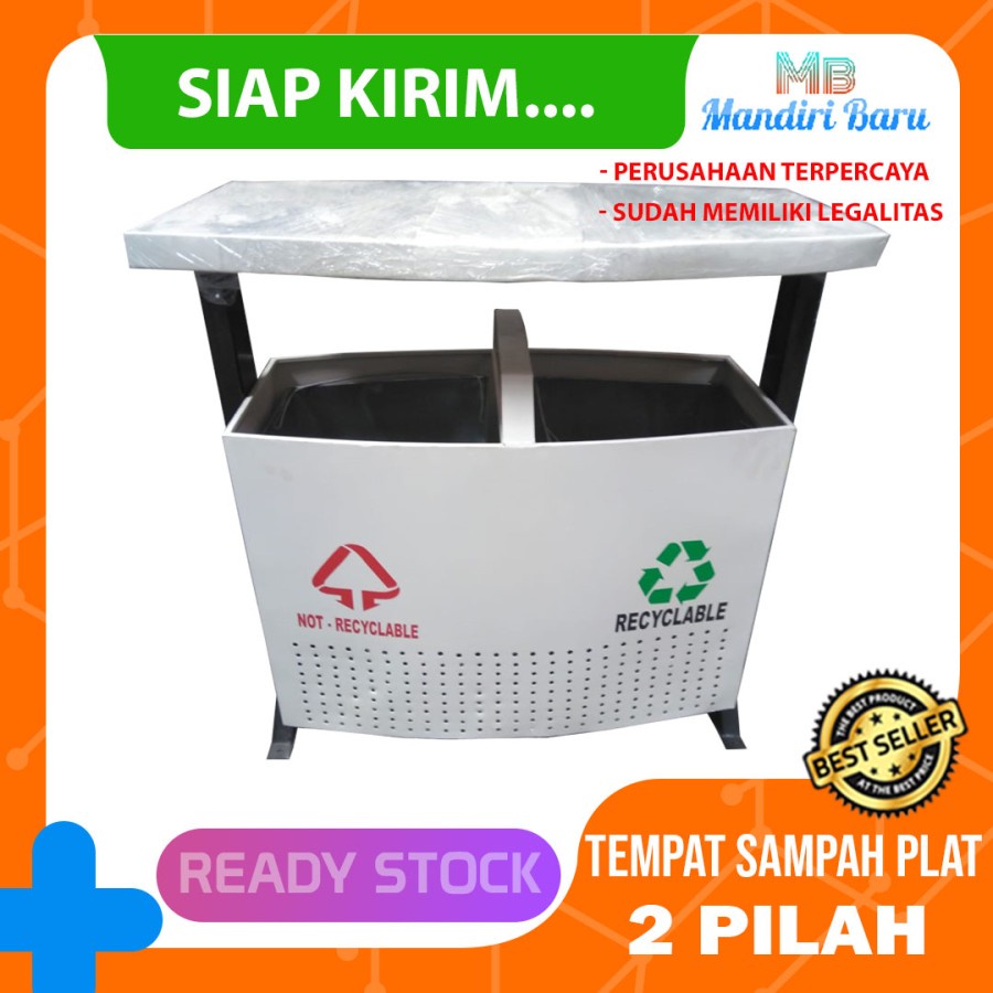 Jual TEMPAT SAMPAH PLAT 2 PILAH BAHAN BESI | Shopee Indonesia