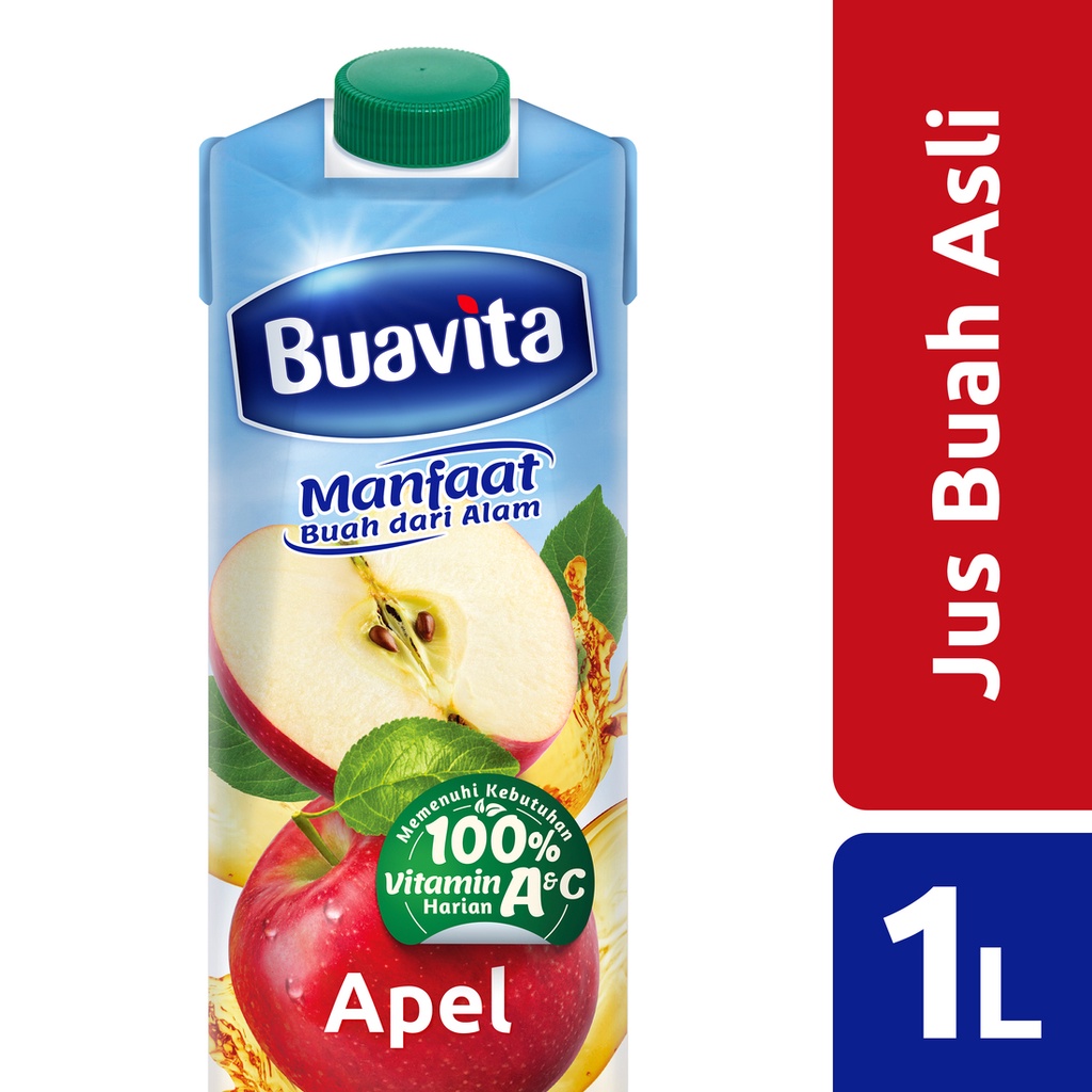 Jual Buavita Jus Buah Asli Apel 1000 Ml - Mengandung Vitamin A, Jus ...