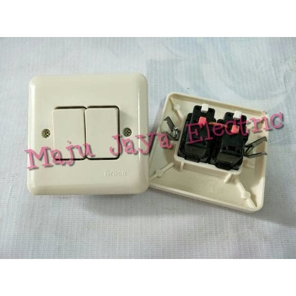 Jual Saklar Seri Tanam Tembok Sakelar Broco 2 Switch Inbow IB New Gee ...