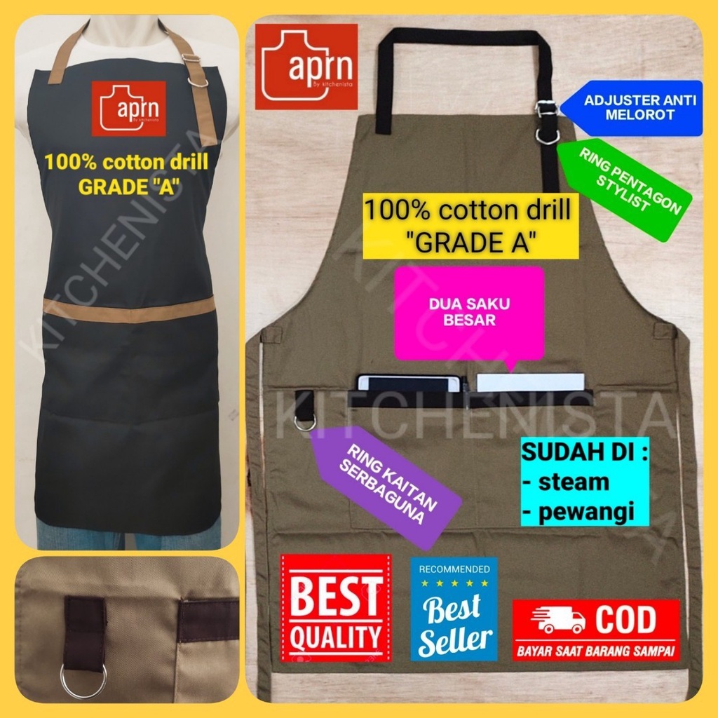 Jual half apron canvas and synthetic leather Harga Terbaik & Termurah ...