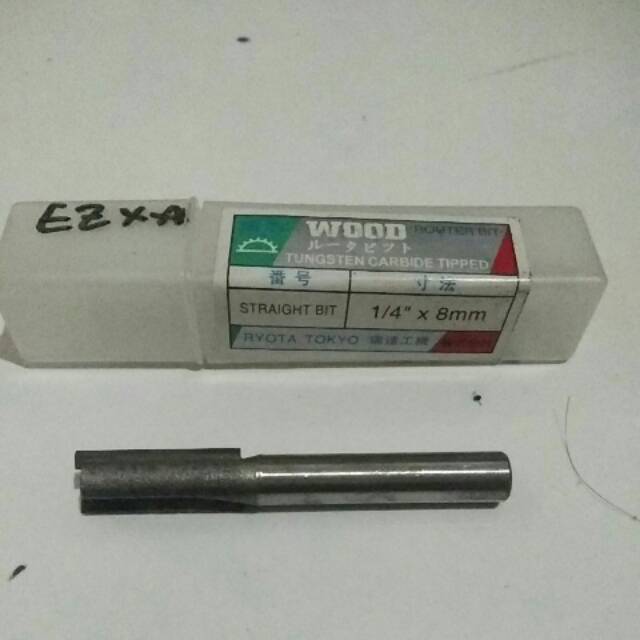 Jual Mata pisau profil router trimmer straight bit 1/4 x 8mm | Shopee ...