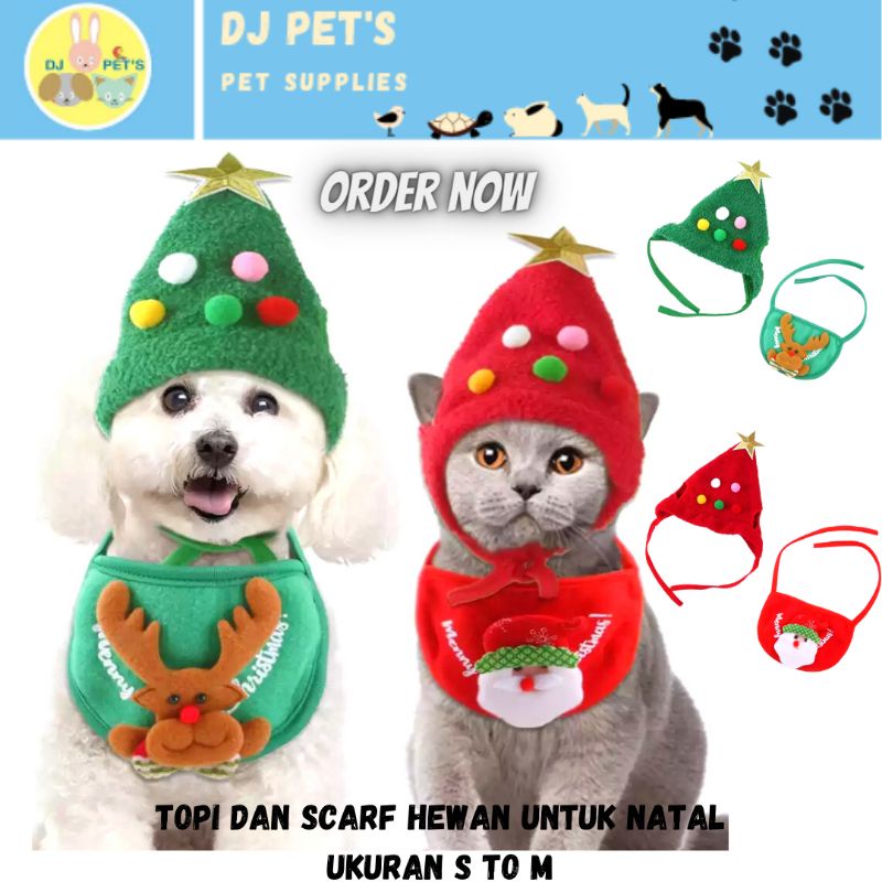 Jual topi natal untuk anjing kucing musang topi natal hewan topi santa ...
