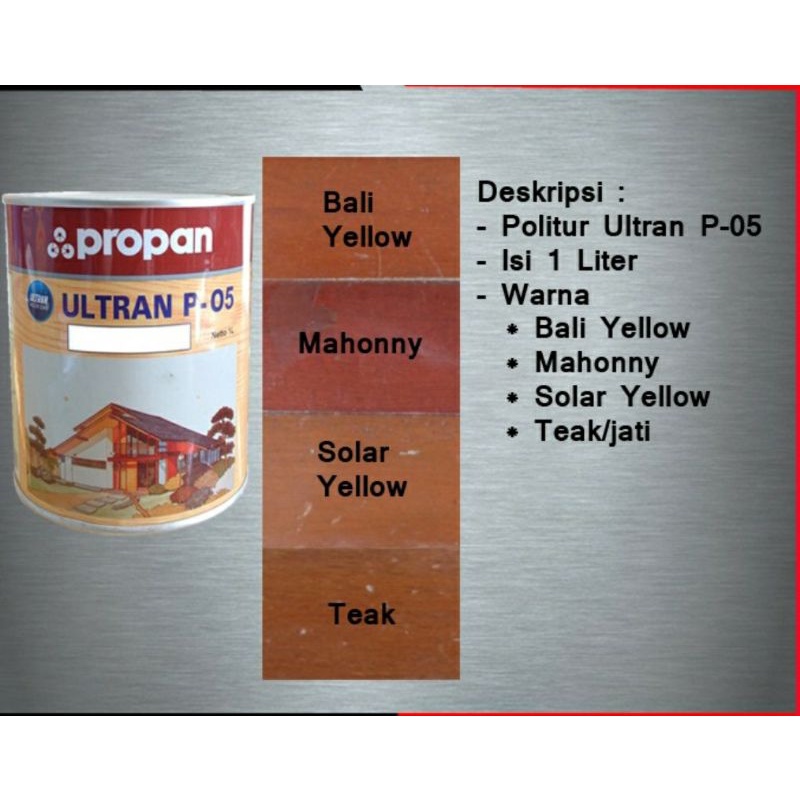 Jual Cat Kayu Politur Plitur Ultran P - 05 Propan 1 Liter Indonesia ...