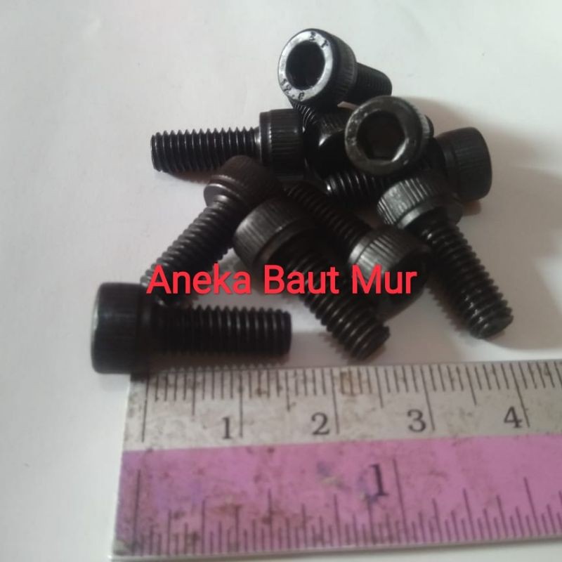 Jual Baut L Baja Hitam ukuran m6 x 15 atau baut drat 10 panjang 1.5cm Indonesia|Shopee Indonesia