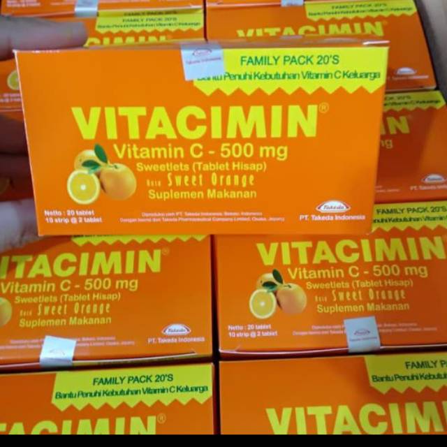 Jual VITACIMIN VITAMIN C / ORANGE LEMON ANGGUR 500 MG ISI 20 TABLET ...