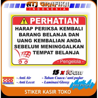 Jual Stiker periksa barang belanja dan uang kembalian sticker ...