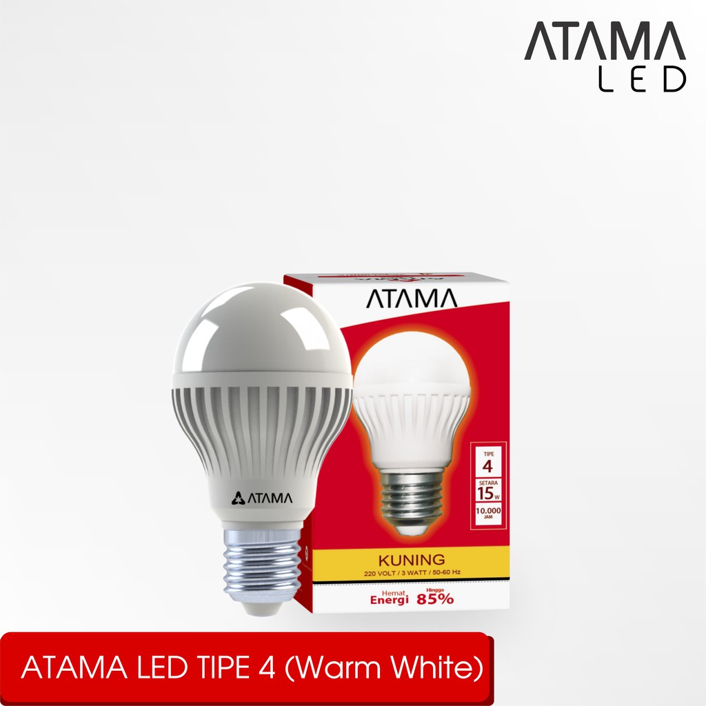 Jual Lampu ATAMA LED TIPE 4 Kuning ( 3000 K ) | Shopee Indonesia