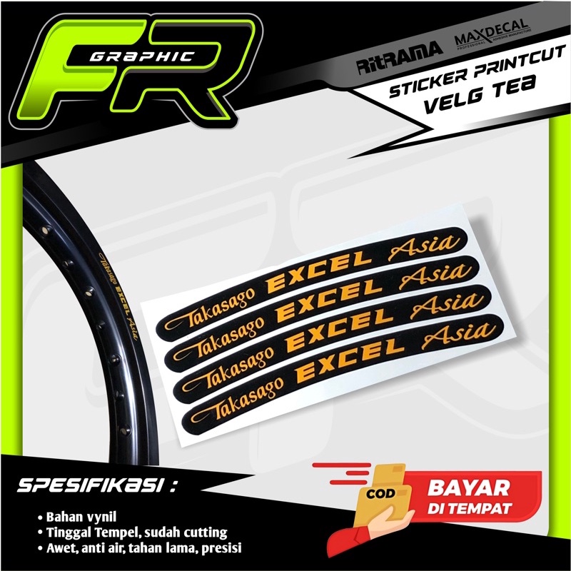 Jual sticker velg takasago excel asia printcut | Shopee Indonesia