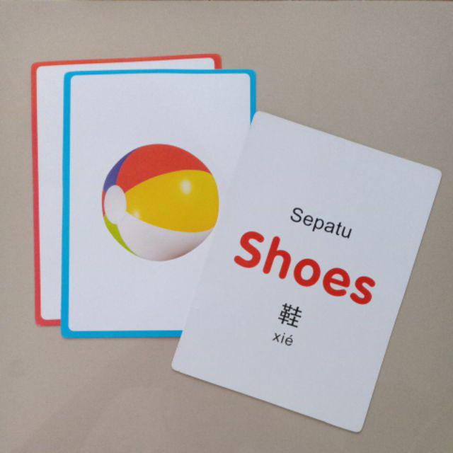 My Own Flashcards 3 bahasa / Flash Card Animal, Body Parts, Kartu ...