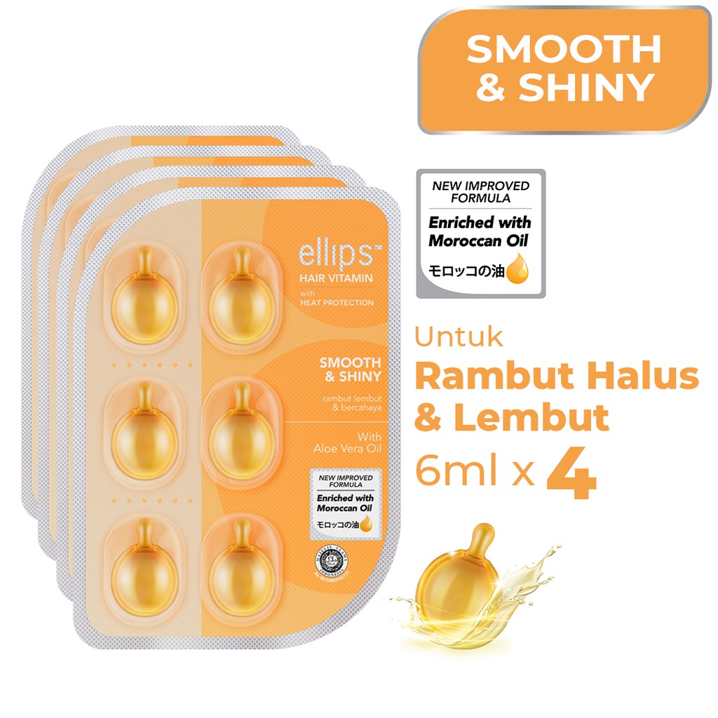 Jual Ellips Hair Vitamin Moroccan Oil Smooth & Shiny Blister Multipack | Shopee Indonesia