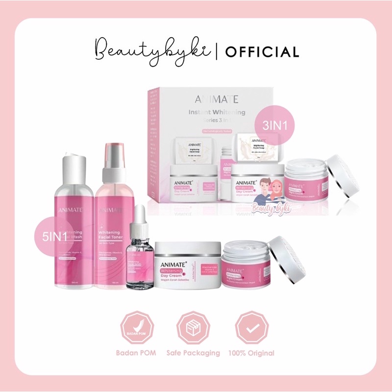 Jual ANIMATE INSTANT WHITENING SERIES 5IN1 & 3IN1 | Shopee Indonesia