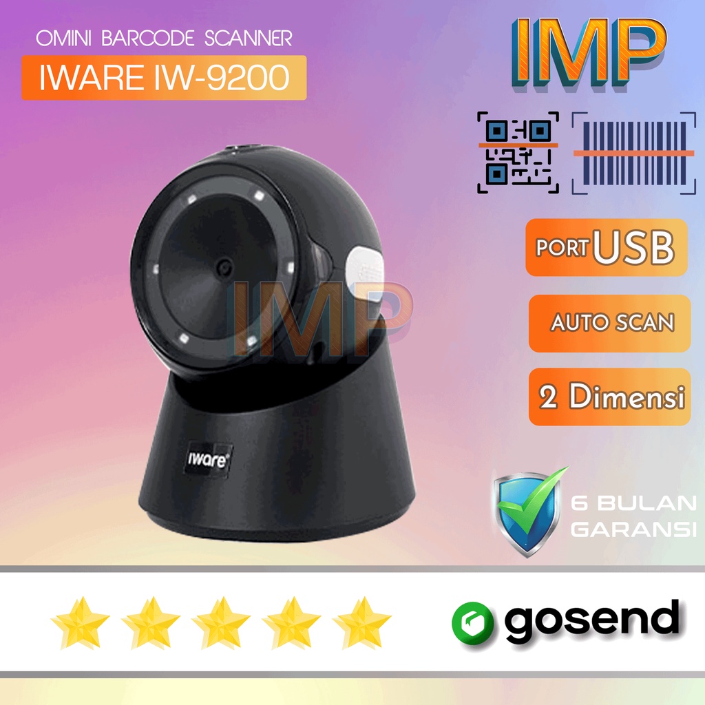 Jual BARCODE SCANNER OMNI 2D AUTO SCAN IWARE IW-9200 | Shopee Indonesia