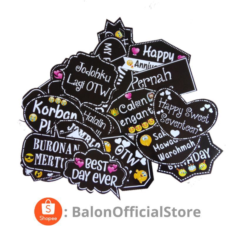 Jual Photo Booth properti Tema MIX properties props / Party Toppers ...