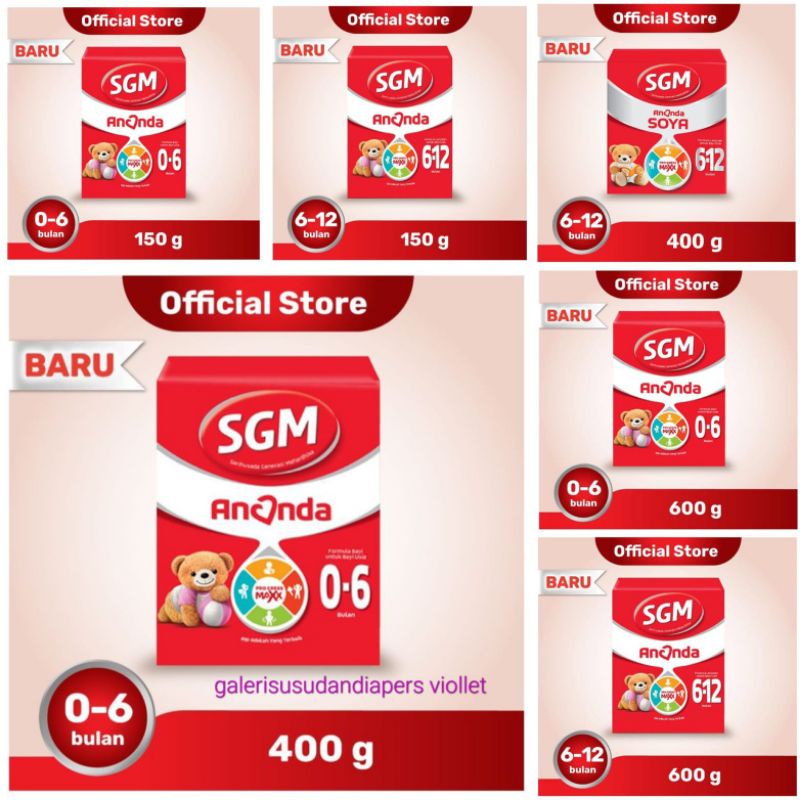 Jual SGM Ananda 0-6/6-12 bln 150gr/400gr/600gr | Shopee Indonesia