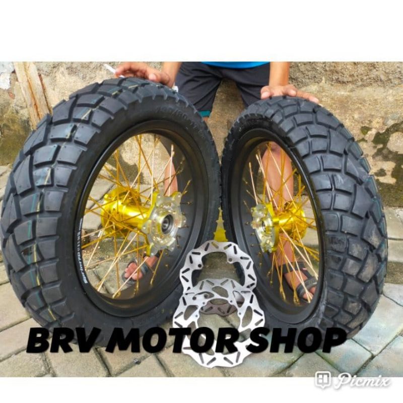 Jual Whellset Velg Crf150L/ Velg SuperMoto Crf Ukuran 300-350-17 Full ...