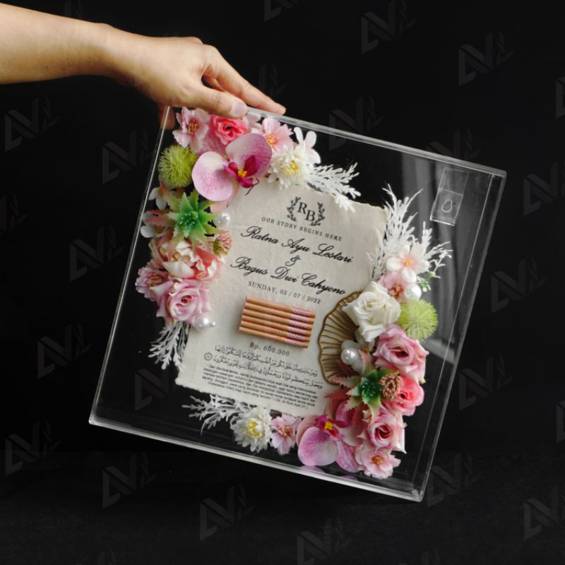 Jual Mahar akrilik transparan,Mahar pernikahan 3D 30x30 | Shopee Indonesia