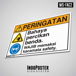 Jual Safety Sign Rambu K3 PVC ANSI Bahaya Percikan Benda Wajib Memakai ...