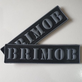 Jual patch rubber pvc logo BRIMOB tulisan 3D timbul besar 20 x 5/rubber ...