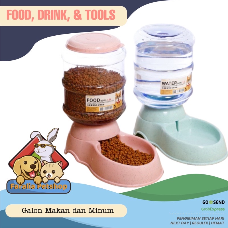Jual Auto Pet Feeder Besar Dispenser Tempat Makan Minum Anjing Kucing ...