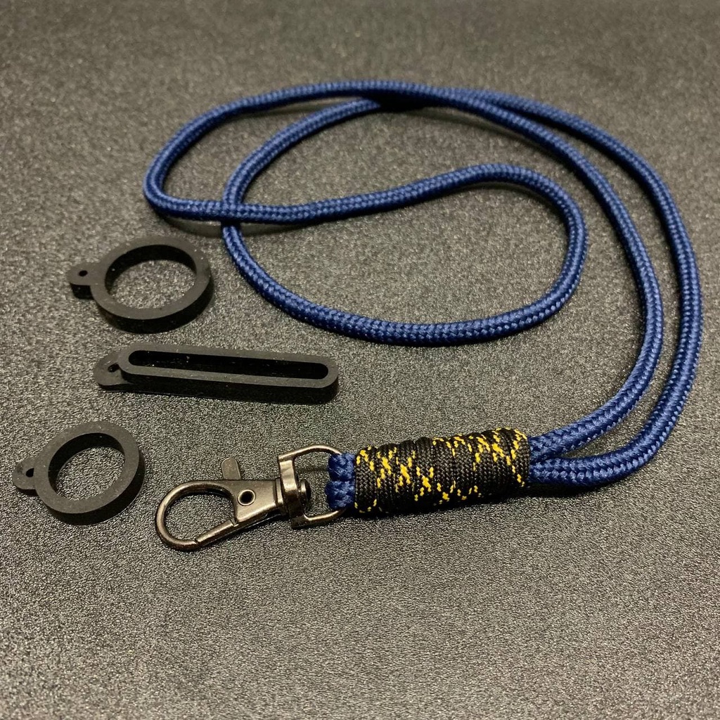 Jual Tali lanyard paracord gantungan pods Free karet 3 pcs warna biru ...