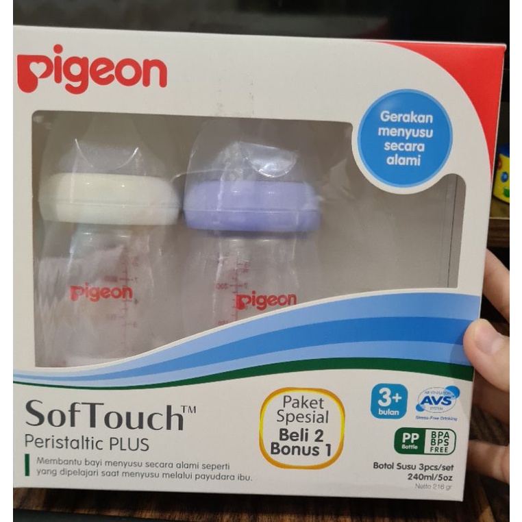 Jual Botol Susu Bayi Pigeon 240ml Peristaltic Plus Wide Neck /Pigeon Wideneck 240ml (original ...