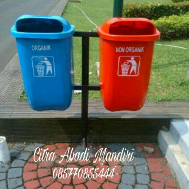 Jual Tempat sampah double tong outdoor fiberglass | Shopee Indonesia