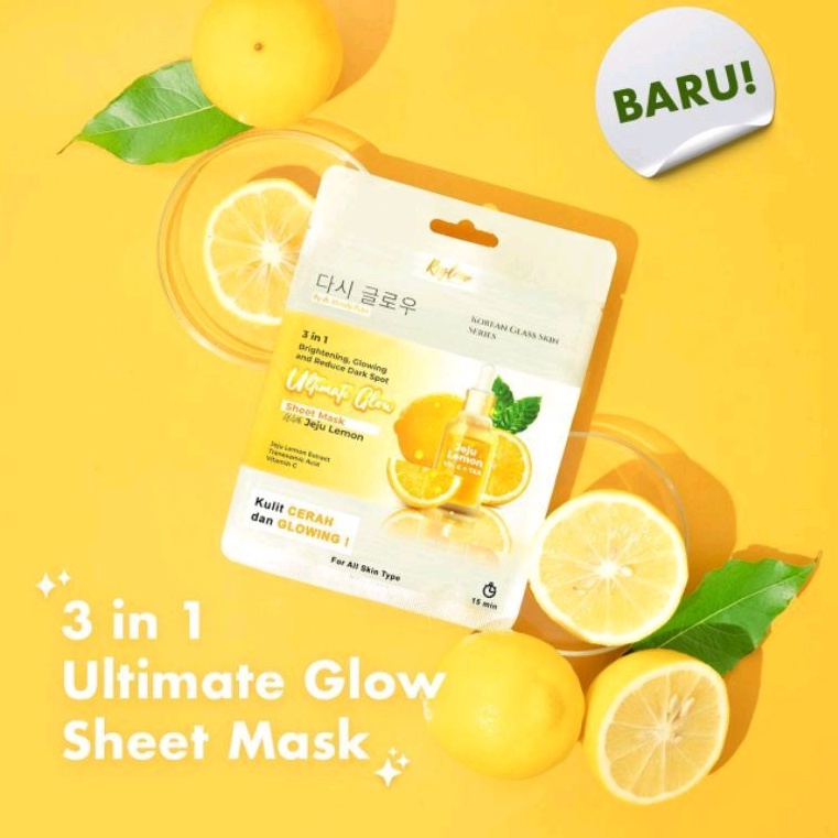 Jual MASKER | Reglow 3 in 1 Ultimate Glow Sheetmask with Jeju Lemon ...