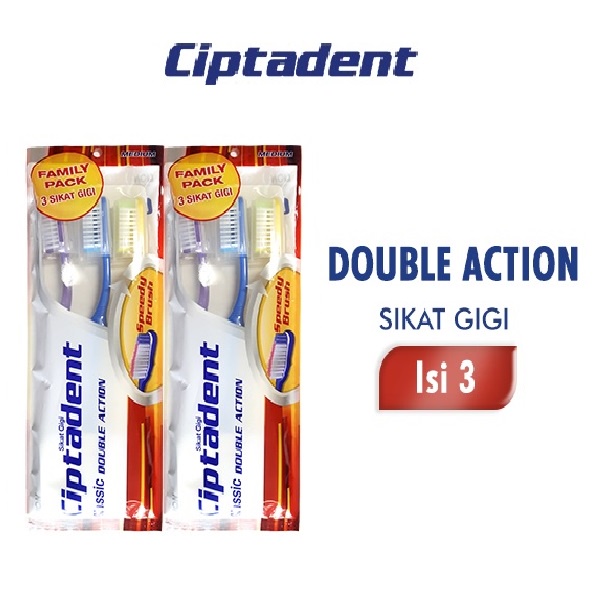 Jual Ciptadent Classic Double Action Sikat Gigi isi 3 Pcs All Varian # ...