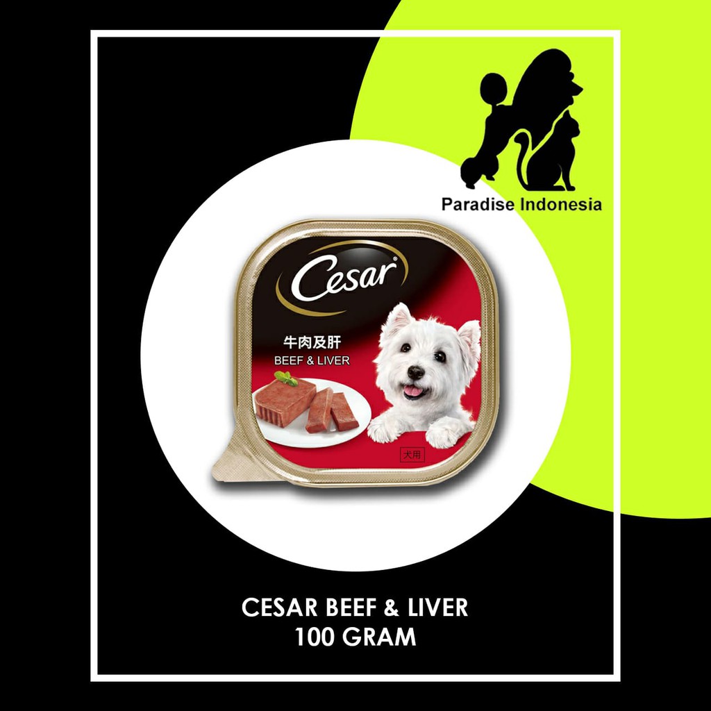 Jual Cesar beef & liver 100gr ( wet dog food ) | Shopee Indonesia