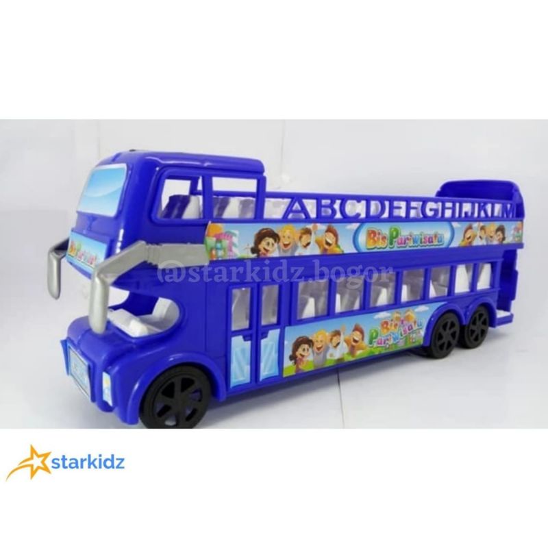 Jual Mainan Bis pariwisata/ Mobil Bus Tingkat Abjad Huruf Alphabet ...