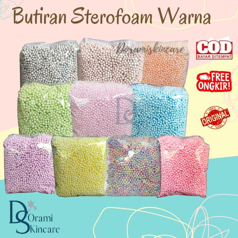 Jual Butiran Gabus Sterofoam Styrofoam Warna Warni Butiran Bola Gabus ...