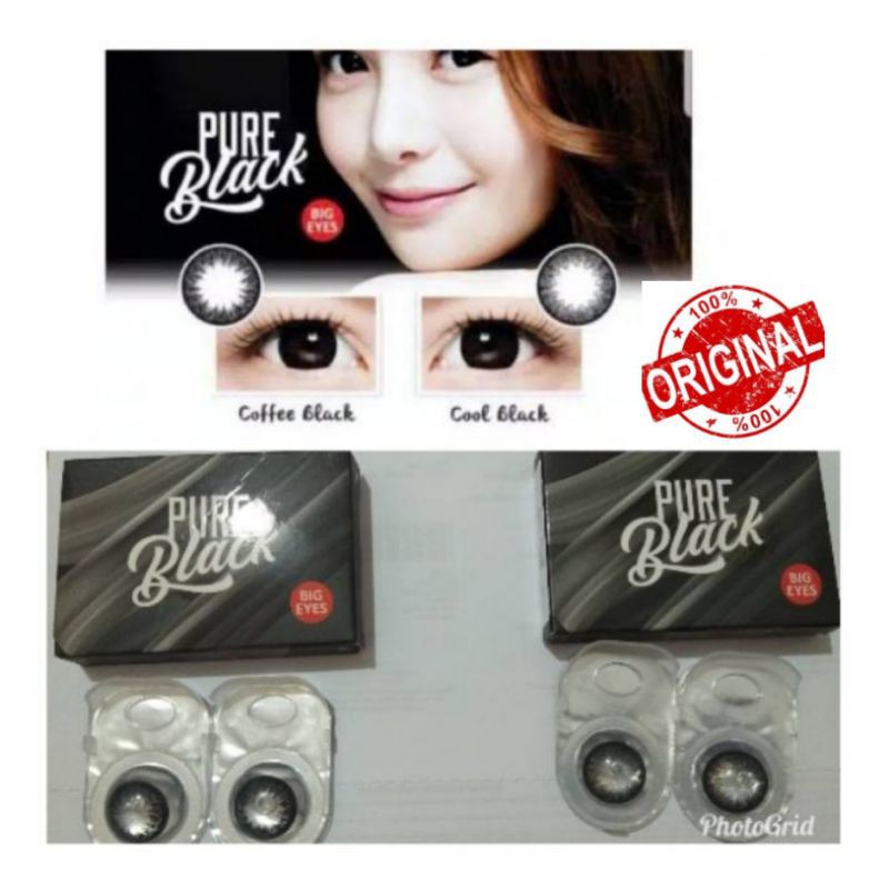 Jual Soflens minus dan normal Pure Black big eyes bikin mata Belo ...
