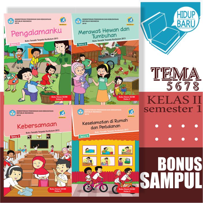 Jual Paket Buku Tematik Tema 5 6 7 8 kelas 2 SD Semester 2 | Shopee ...