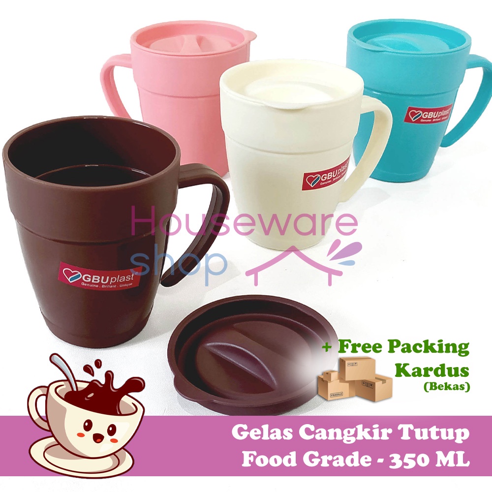 Jual Cangkir Tutup / Mug Tutup Unik / Gelas Plastik Tutup Kimmy 350 ml ...