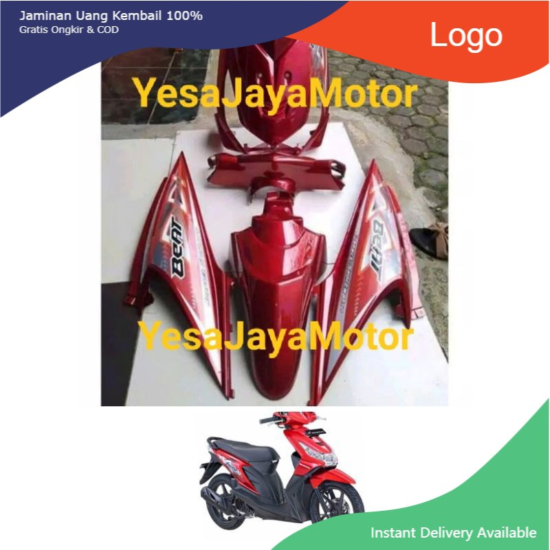 Jual Full Body Halus Beat Karbu 2008-2012 Warna Merah Plus Sticker (YM ...