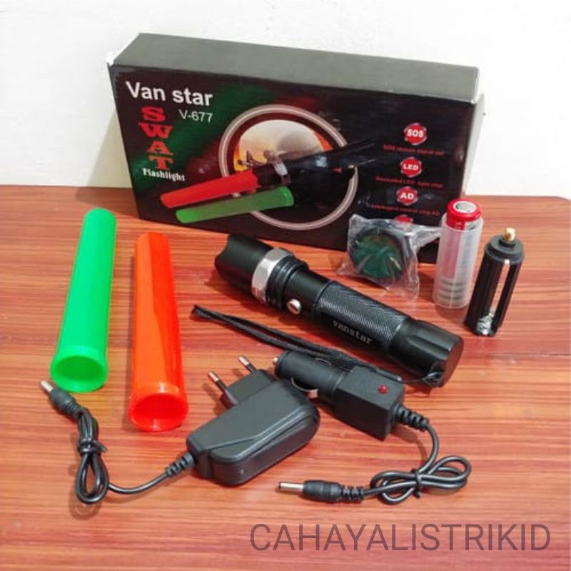 Jual SENTER SWAT LED SUPER TERANG JARAK JAUH FULL SET + BATERAI 18650 ...