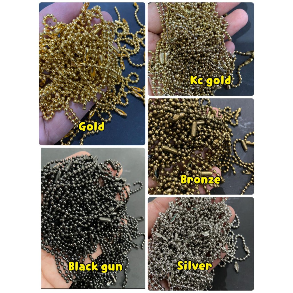 Rantai biji lada rante biji lada kerajinan tangan ball chain | Shopee ...
