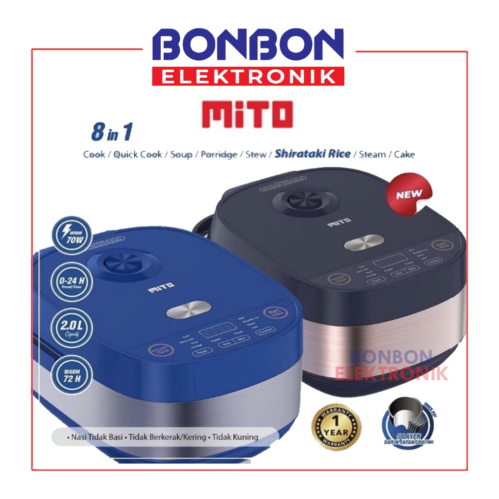 Jual Mito R7 Glow Multi Digital Rice Cooker 2 Liter 8 in 1 Menu ...