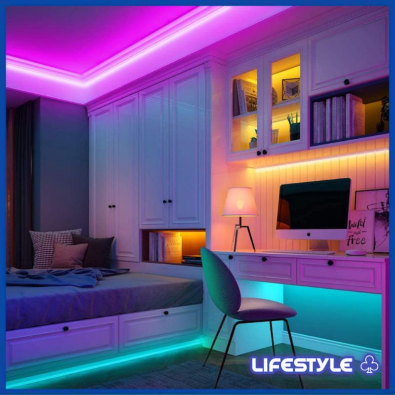 Jual lampu hias meja belajar kerja lemari plafon led strip rgb ...